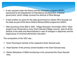 Decentralisation of elementary education in india | PPTX