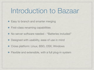 De-centralised Version Control with Bazaar | PDF | Operating Systems | Computer Software and ...