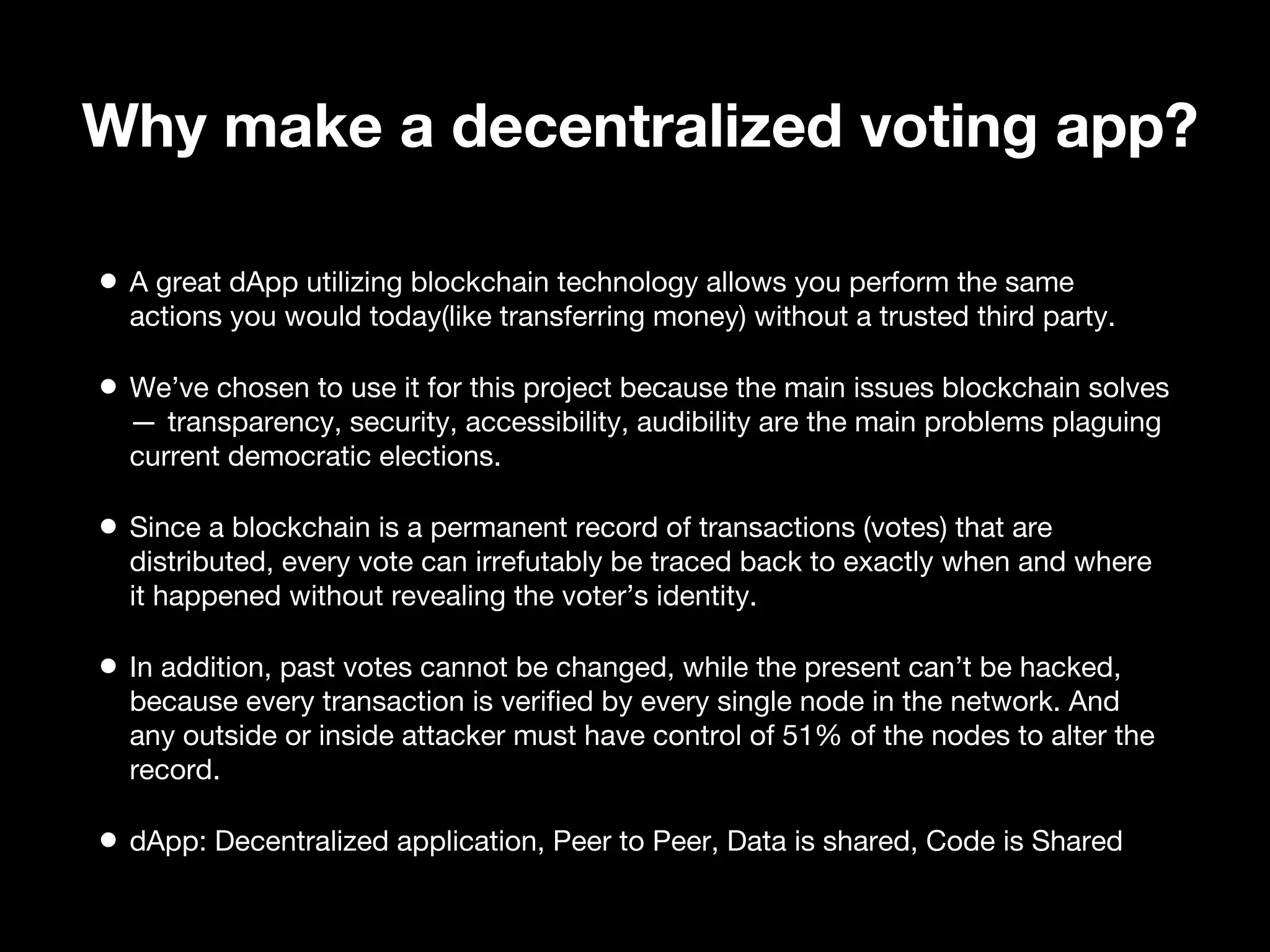 Decentralised ethereum blockchain voting application | PPT