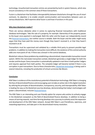 Decentralization and Blockchain fusion with Kissan Token.pdf