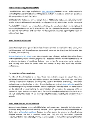 Decentralization and Blockchain fusion with Kissan Token.pdf