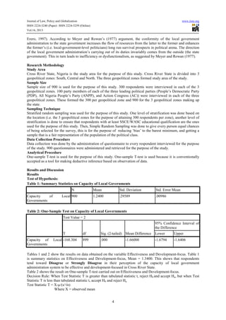 Decentralization and democratic local government in cross river state, nigeria a fact or fallacy ...