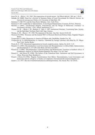 Decentralization and democratic local government in cross river state, nigeria a fact or fallacy ...