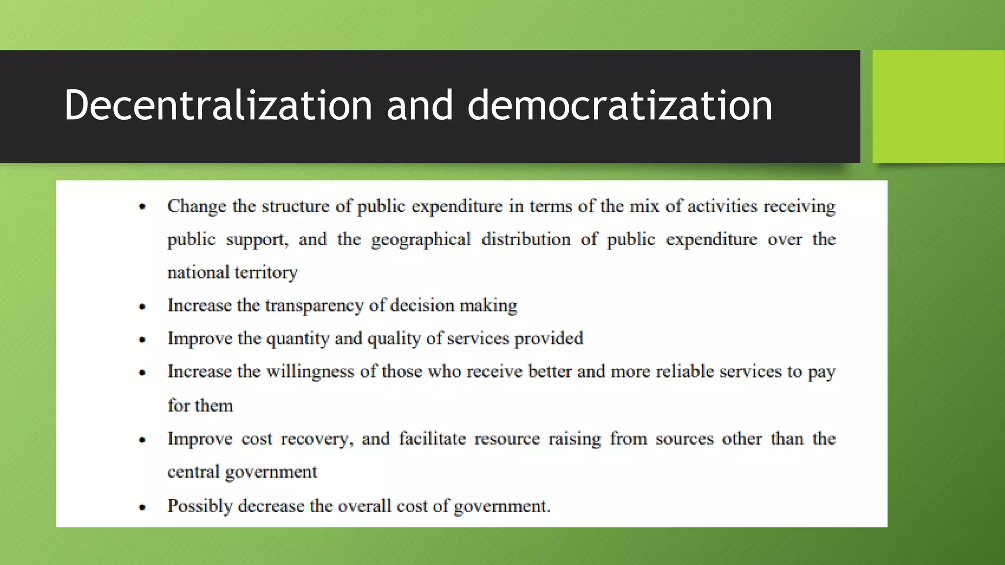 Decentralization and local governance | PDF
