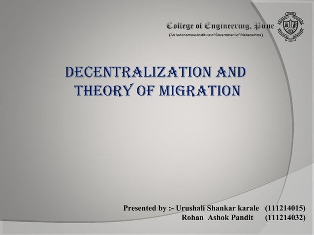 Decentralization concept & city evolution | PPT | Developmental Sites ...