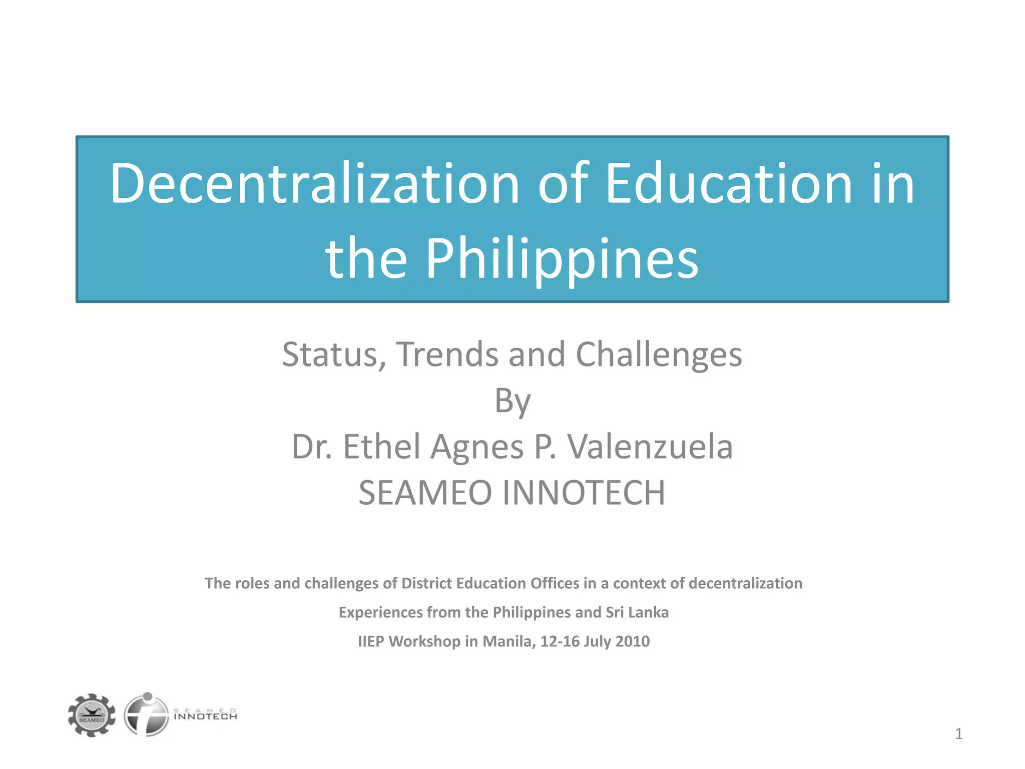 Decentralization Education Philippines Pdf