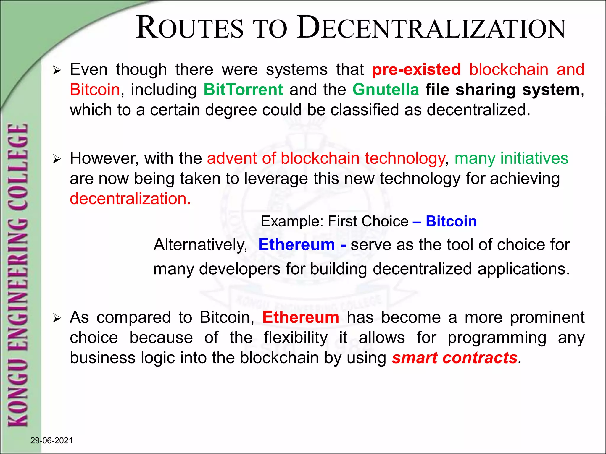 Decentralization in blockchain | PDF