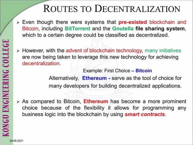 Decentralization in blockchain | PDF | Computer Software and Applications | Computing