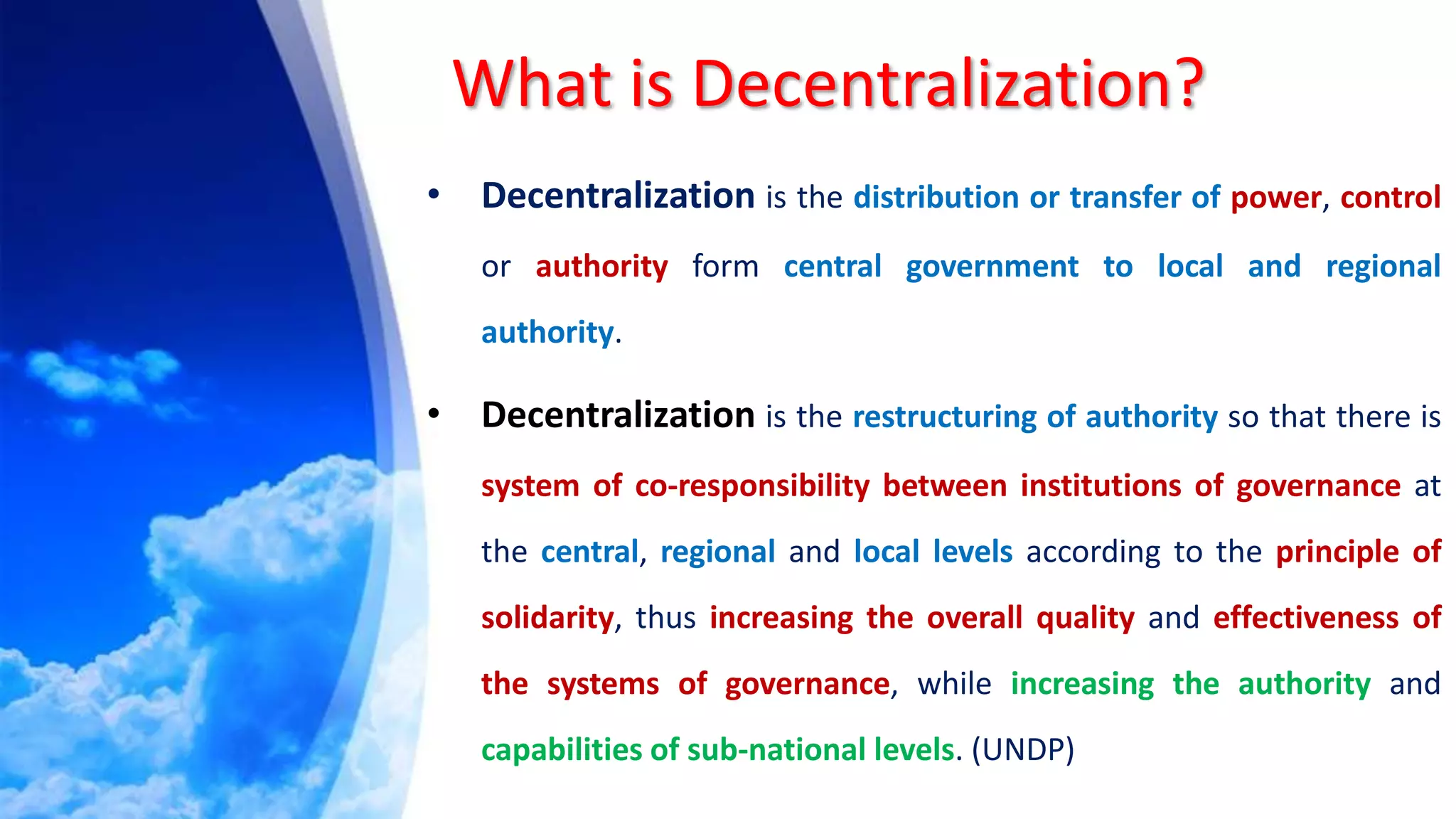 Decentralization in healthcare 2018 | PPTX