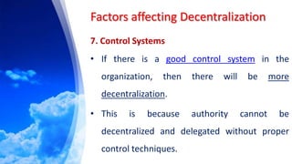 Decentralization in healthcare 2018 | PPTX