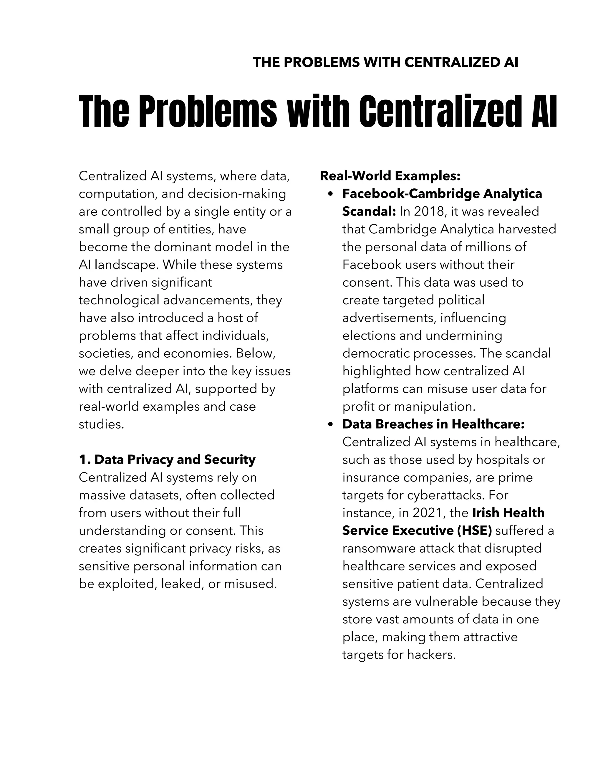 Decentralized AI - An Innovative approach to AI Challenges | PDF