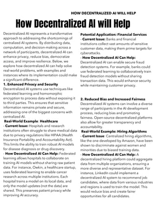 Decentralized AI - An Innovative approach to AI Challenges | PDF