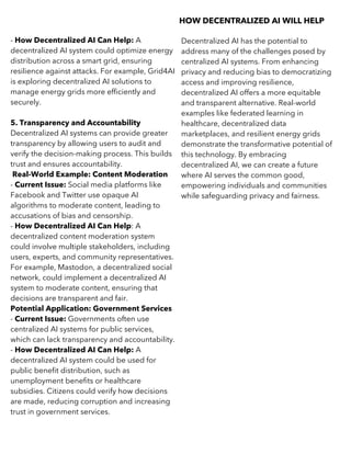 Decentralized AI - An Innovative approach to AI Challenges | PDF