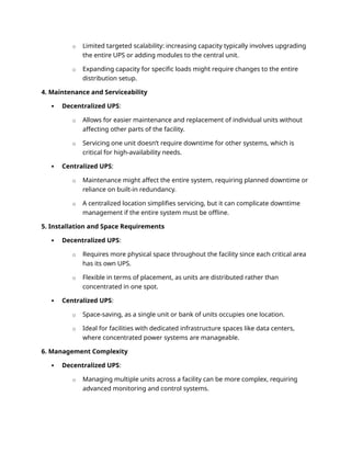 Applications for Centralized and Decentralized UPS Systems | PDF