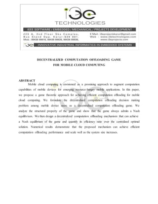 Decentralized Computation Offloading Game for Mobile Cloud Computing | DOCX