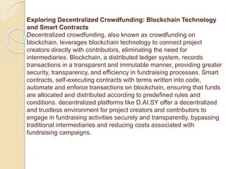 Decentralized Crowdfunding vs. Traditional Crowdfunding_ A Comparison ...