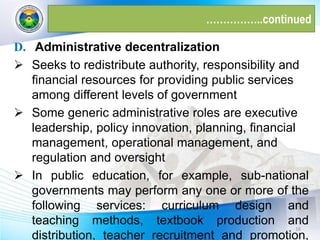 Chapter one of Decentralized Educational Management Course | PPTX