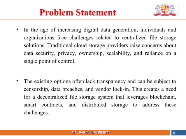 Decentralized File Storage System Using Blockchain 1ppt