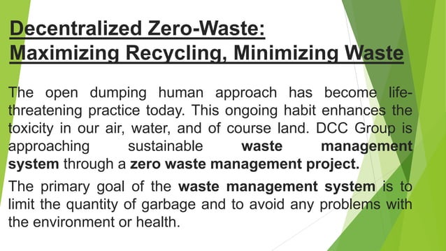 Decentralized Zero-Waste: Maximizing Recycling, Minimizing Waste | PPT