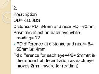 Decentration and prismatic effect in lens (1) | PPTX