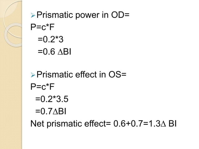 Decentration and prismatic effect in lens (1) | PPTX