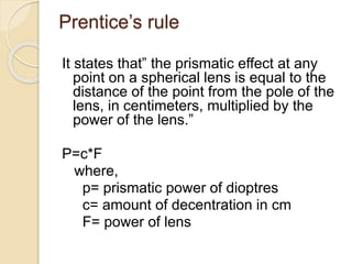 Decentration and prismatic effect in lens (1) | PPTX