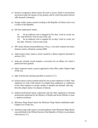 Decent work Act of Liberia (passed into law) | PPTX