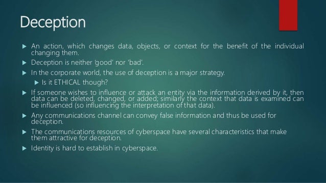 Deception. An overview in Cybersecurity | PPTX