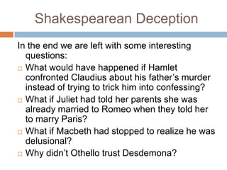 Deception in the Works of William Shakespeare | PPT