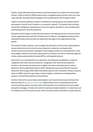 Strengthening Cyber Defenses with Deception Technology: Top Tools and Techniques | PDF