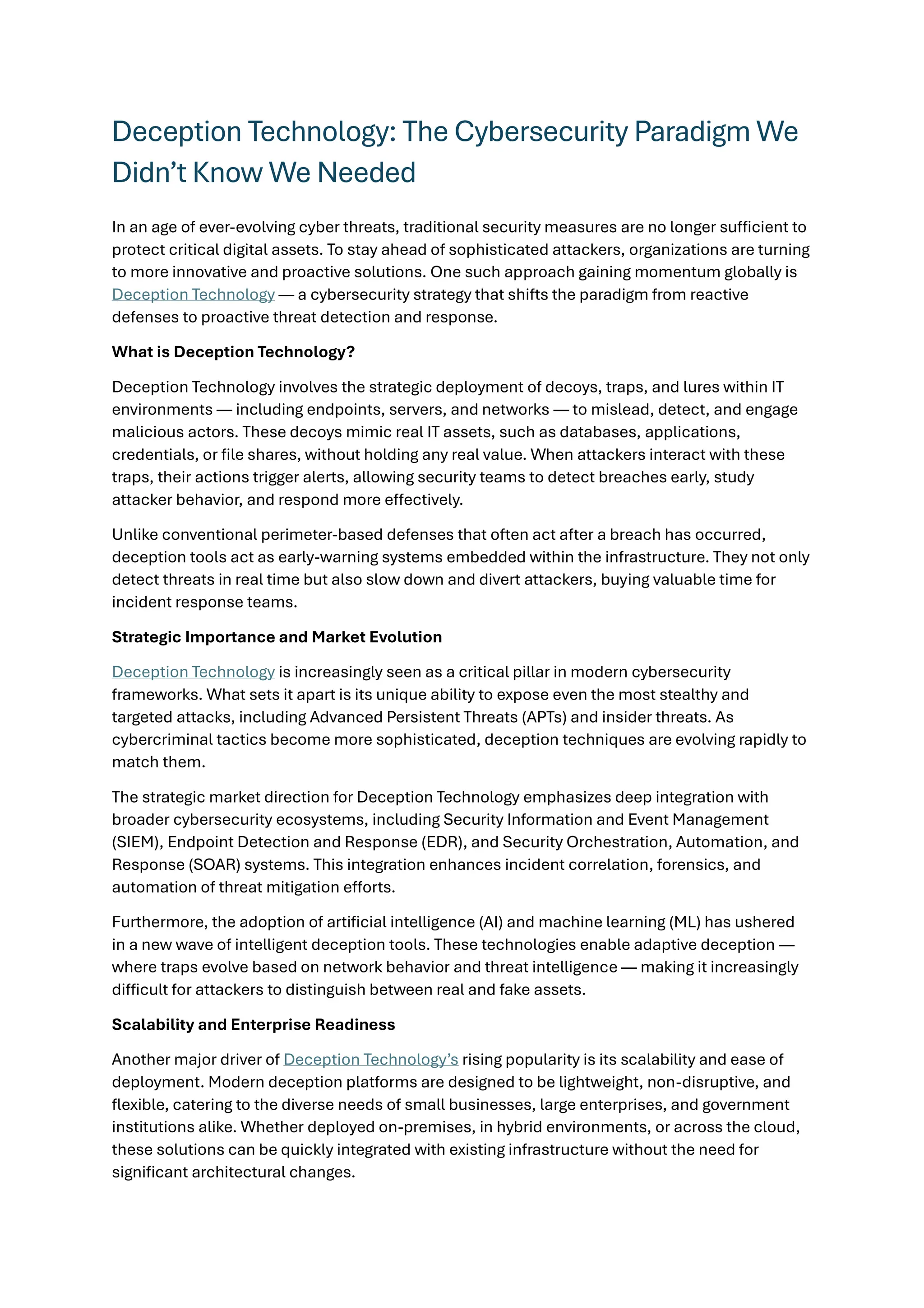 Deception Technology: The Cybersecurity Paradigm We Didn’t Know We ...