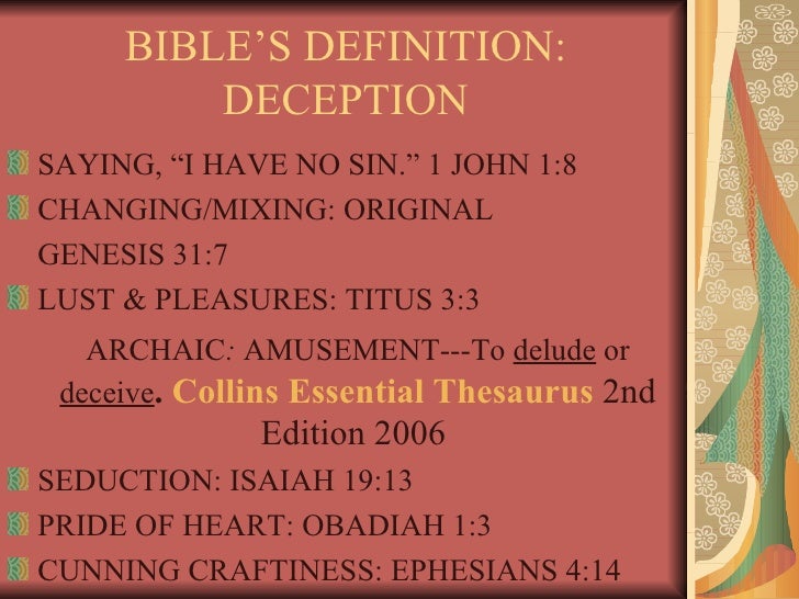 Deception The Enemy Within