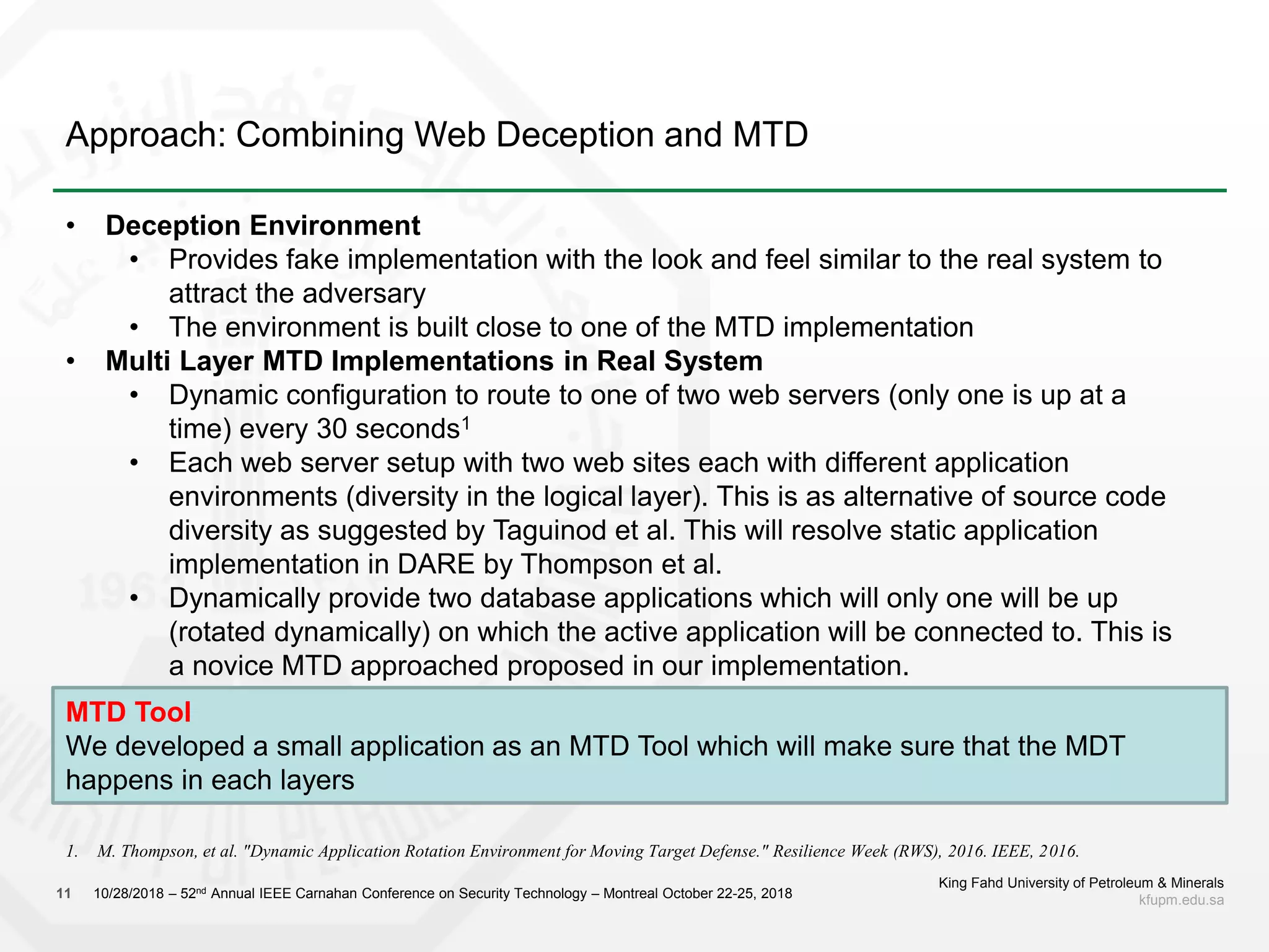 Deception towards Moving Target Defense | PPTX