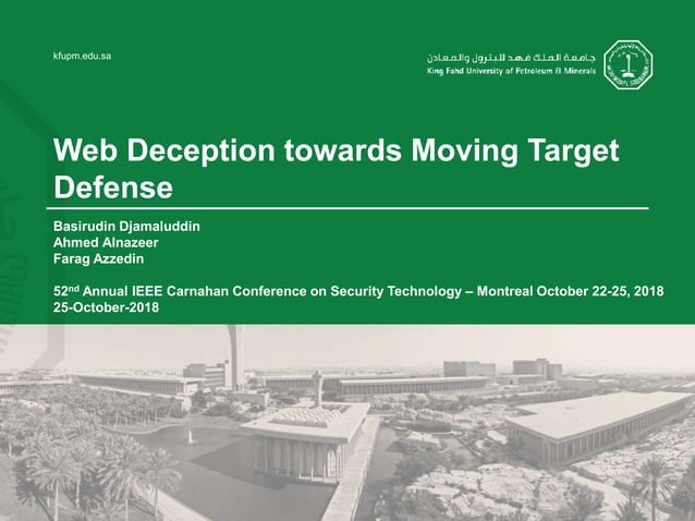 Deception towards Moving Target Defense | PPTX