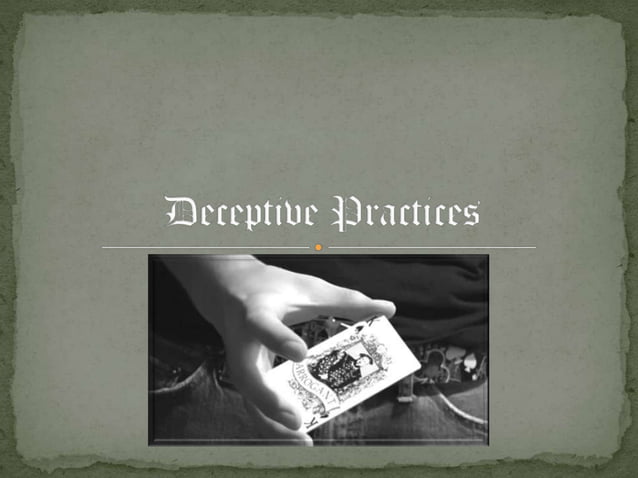 Deceptive practices | PPTX