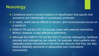 Deceptive syndromes- factitious disorder & malingering | PPTX
