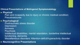 Deceptive syndromes- factitious disorder & malingering | PPTX