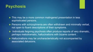 Deceptive syndromes- factitious disorder & malingering | PPTX