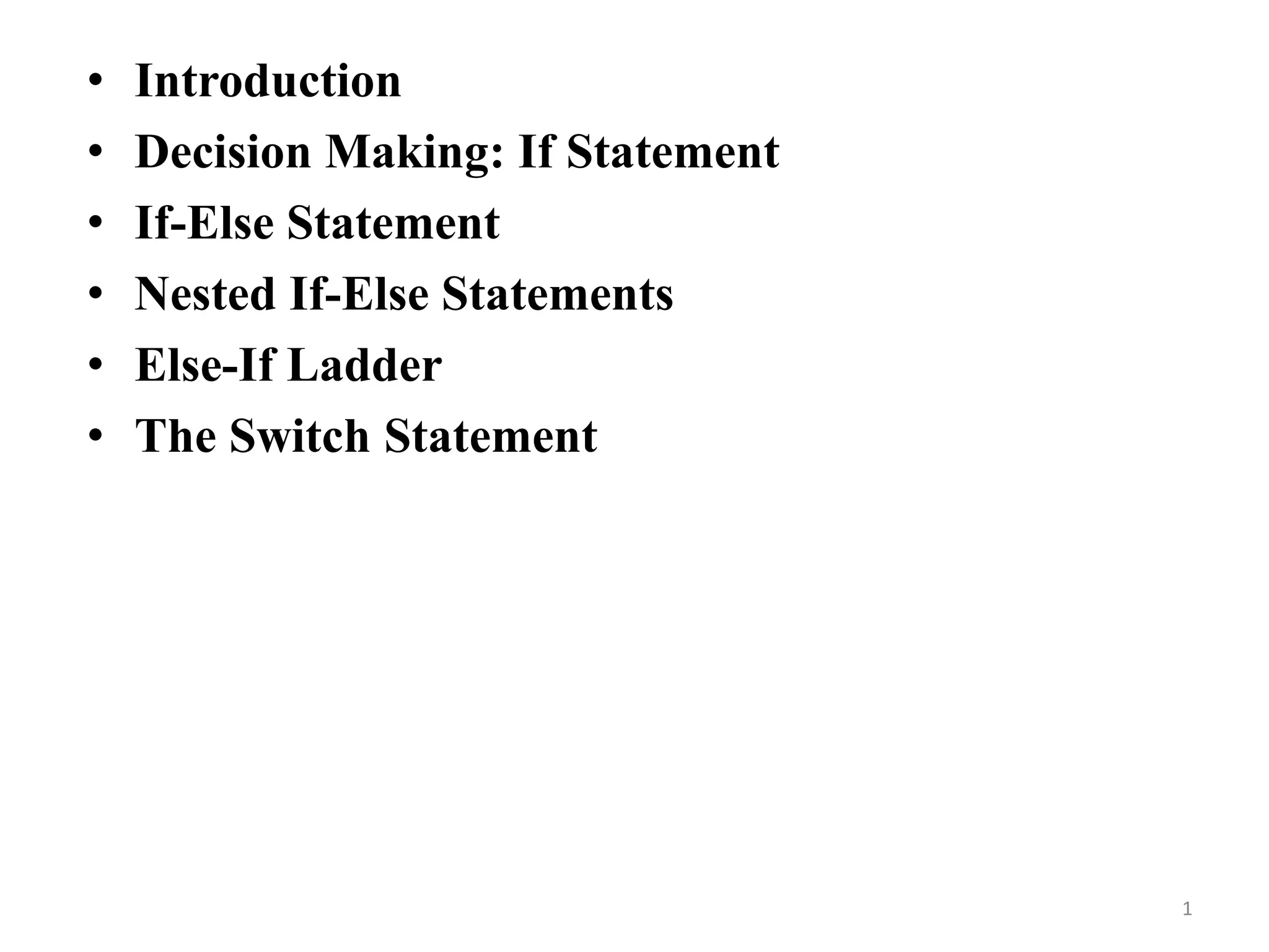 Decision Making and Branching in C | PPT