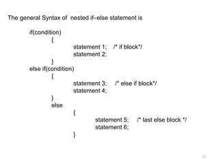Decision Making and Branching in C | PPT