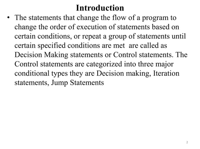 Decision Making and Branching in C | PPT