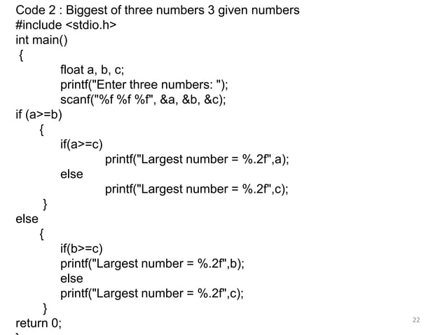 Decision Making and Branching in C | PPT