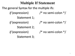 Decision Making and Branching in C | PPT