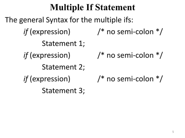 Decision Making and Branching in C | PPT