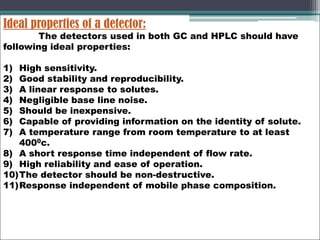 DETECTORS USED IN GAS CHROMATOGRAPHY AND HPLC BY P.RAVISANKAR. | PPTX