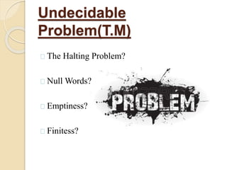 Deciability (automata presentation) | PPTX