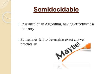 Deciability (automata presentation) | PPTX