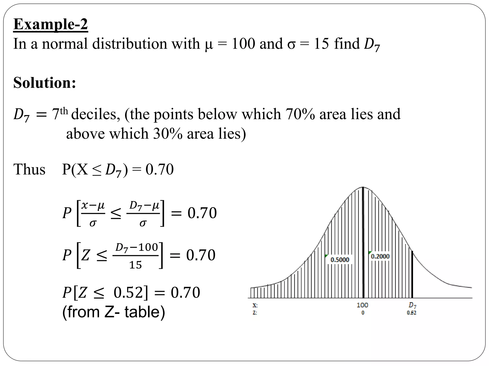 Deciles by using normal distribution | PPTX