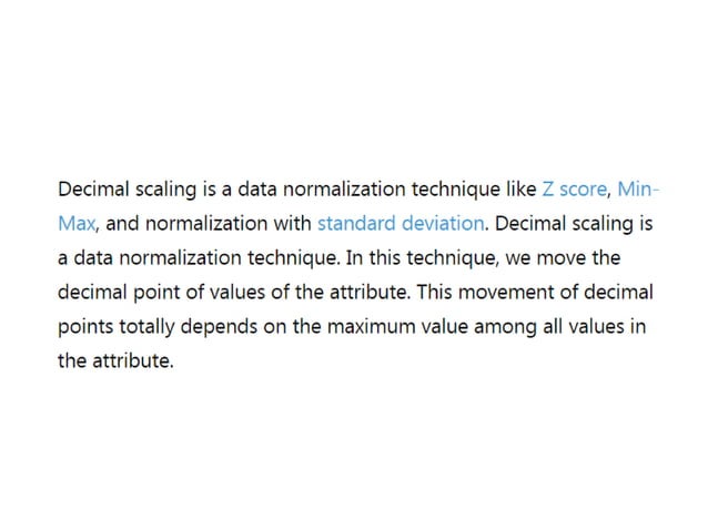 Decimal Scaling Normalization Slides Presentation Ppt
