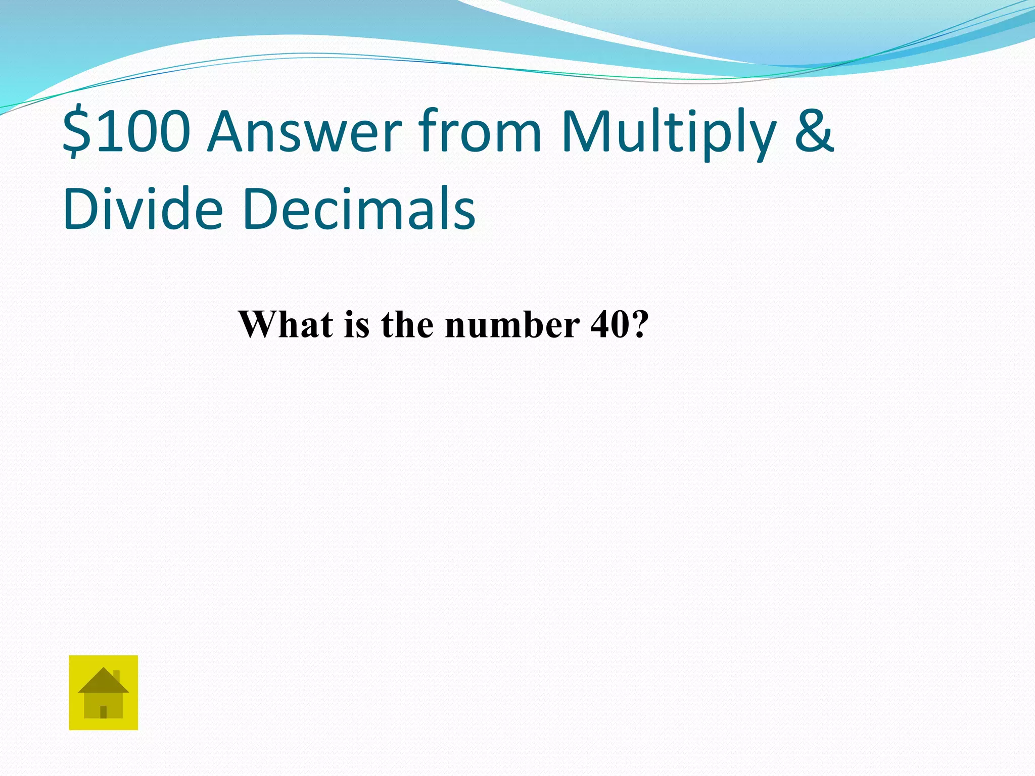 Decimal and Fraction Jeopardy - A Game for Developmental Math | PPTX ...